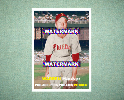 Warren Hacker Philadelphia Phillies 1957 Style Custom Baseball Art Card ...