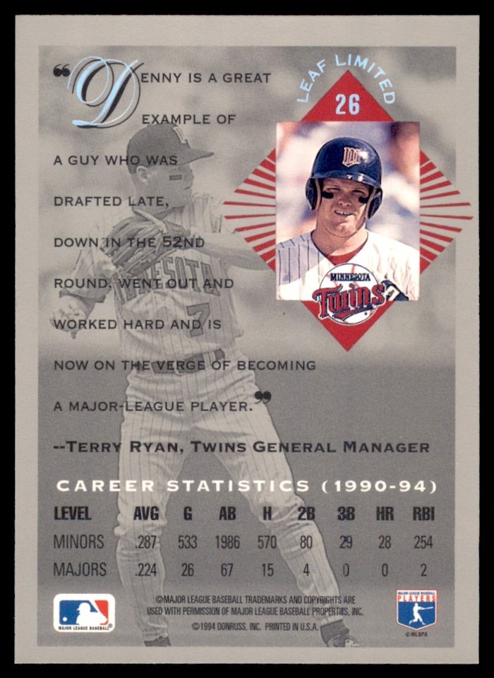 1994 Leaf Limited Rookies #26 Denny Hocking Twins | eBay