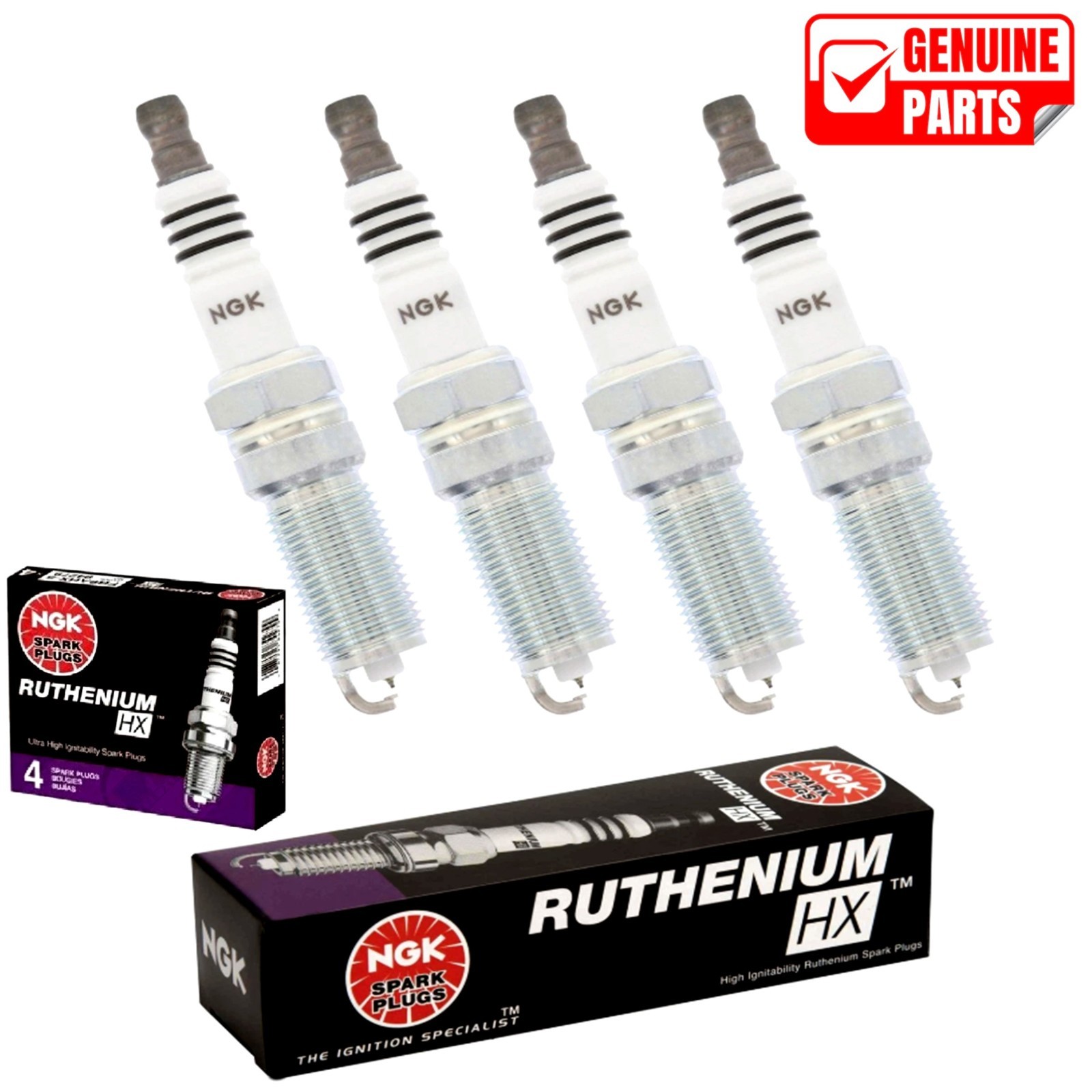 NGK RUTHENIUM HX Spark Plugs LTR6BHX 90495 Set of 4 for Ford TURBO ...