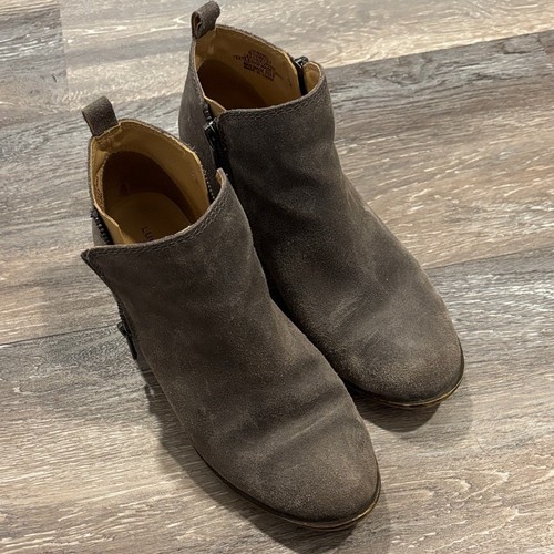 Lucky Brand Women's Gray Suede Ankle Booties Bohemian Vintage | eBay
