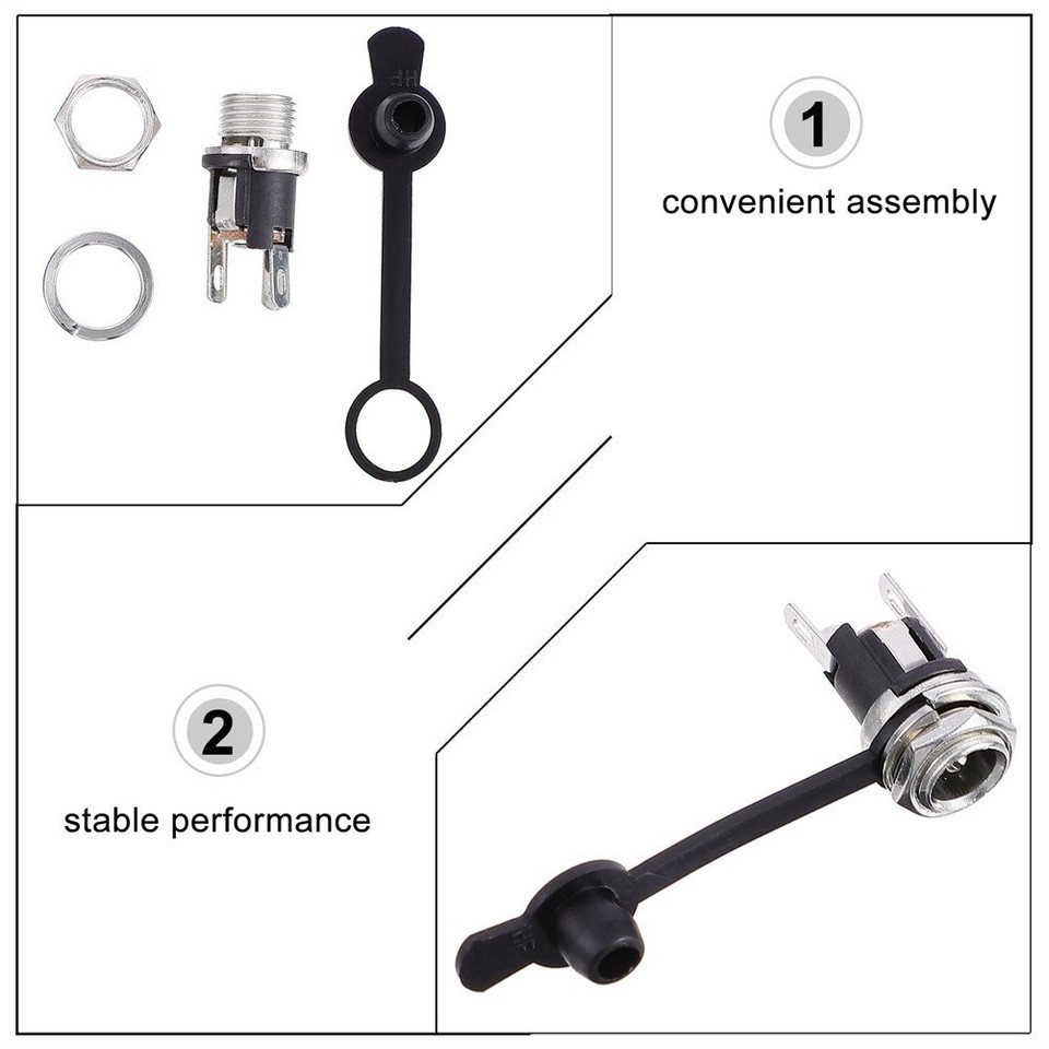 10 Pcs Dc Connector Cable Connectors Waterproof Power Socket Jack ...