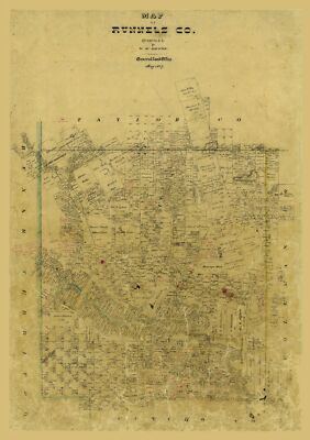 Historic County Map - Runnels County Texas - Brown 1867 - 23 x 32.63 | eBay