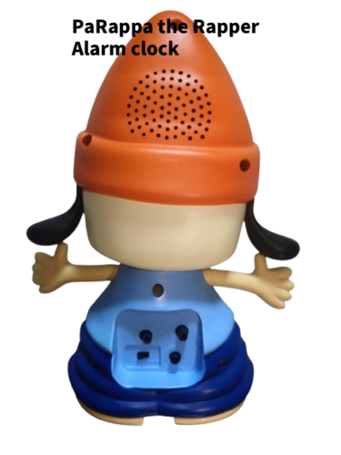 PaRappa the Rapper Alarm clock Figure Quartz Rhythm 24cm Battery cover ...