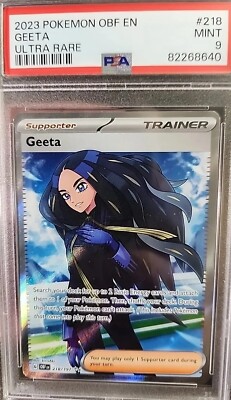 Mint PSA 9 Geeta 218/197 Ultra Rare Pokémon TCG Trainer Supporter Card ...