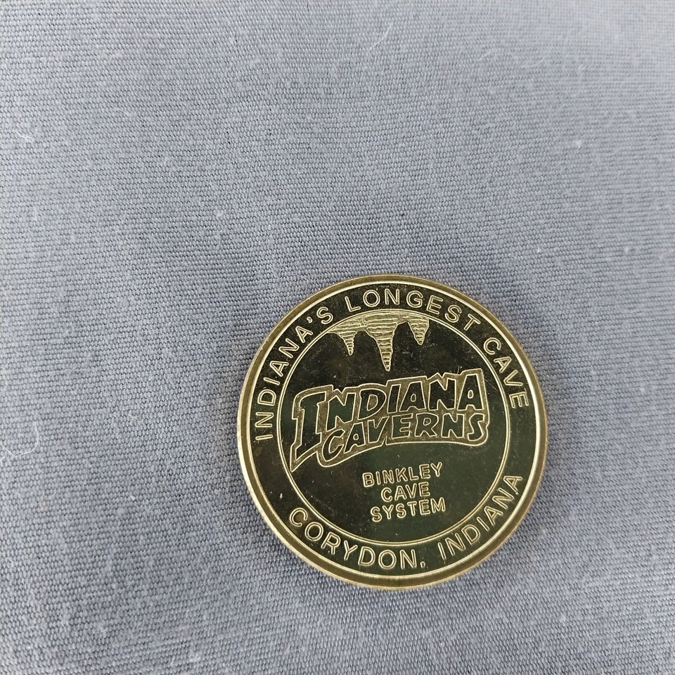 Indiana IN Caverns Binkley Cave Corydon ICE AGE BONES Souvenir Doubloon ...