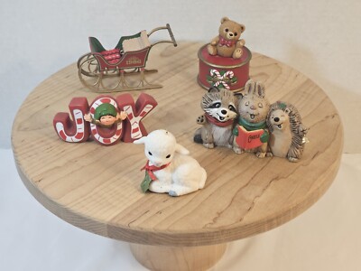 5 Hallmark Christmas Merry Miniatures Caroling Animals Bear Trinket Box ...