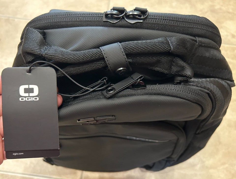 OGIO Commuter Black Backpack Laptop Bag Padded Back Panel Multiple Comp ...