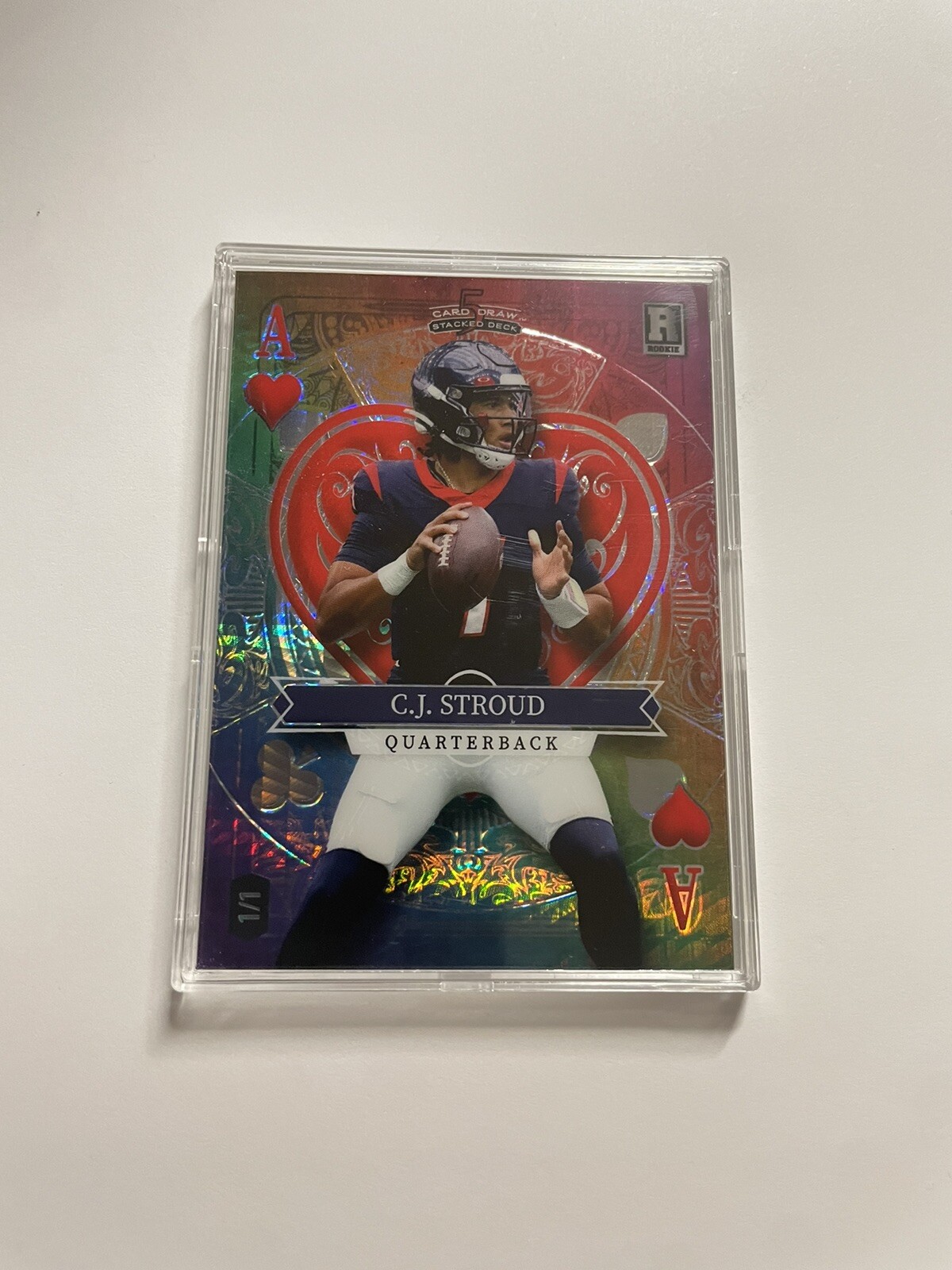 CJ Stroud 2023 Wild Card Draw Ace of Hearts Rainbow Hyper Rookie #d 1/1 ...