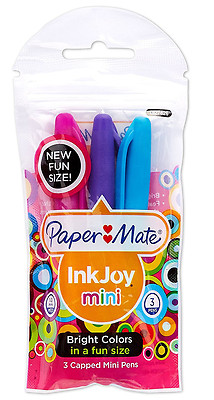 Paper mate Inkjoy Mini Bright Colors Medium Pt Ballpoint Pens Pack Of 3 ...