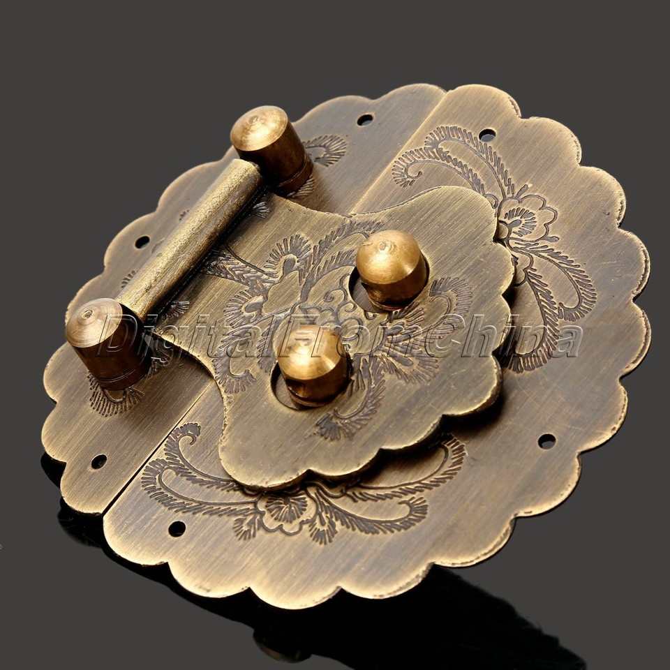 3.15" Brass Chinese Hardware Latch Copper Trunk Handle Box Hand ...