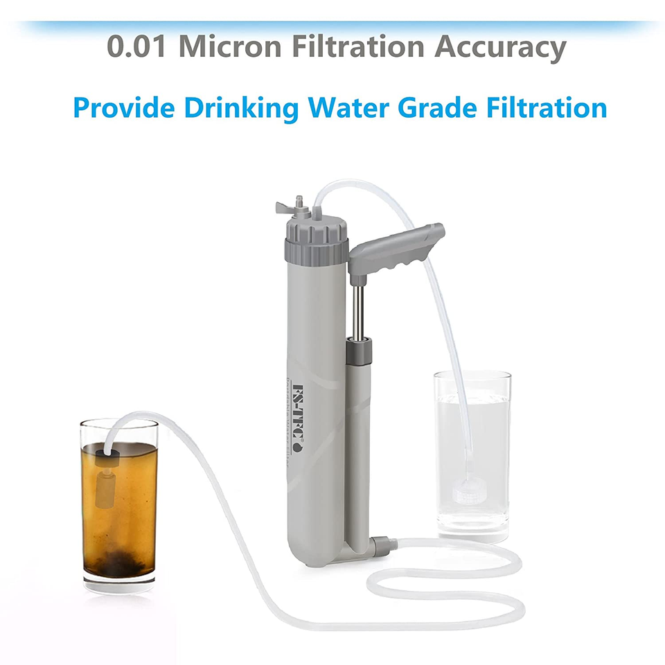 Water Purifier Survival Gear 4-Stage Portable Water Filter 1.5L/Min ...