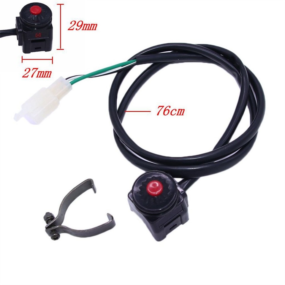 Universal Motorcycle Kill Switch Red Push Button Horn Starter for ATV ...