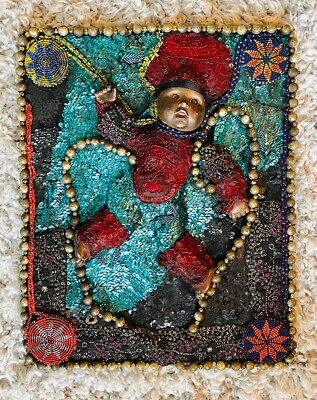 Haitian Voudou Artwork with sequins, doll and beadwork, Dubreus ...