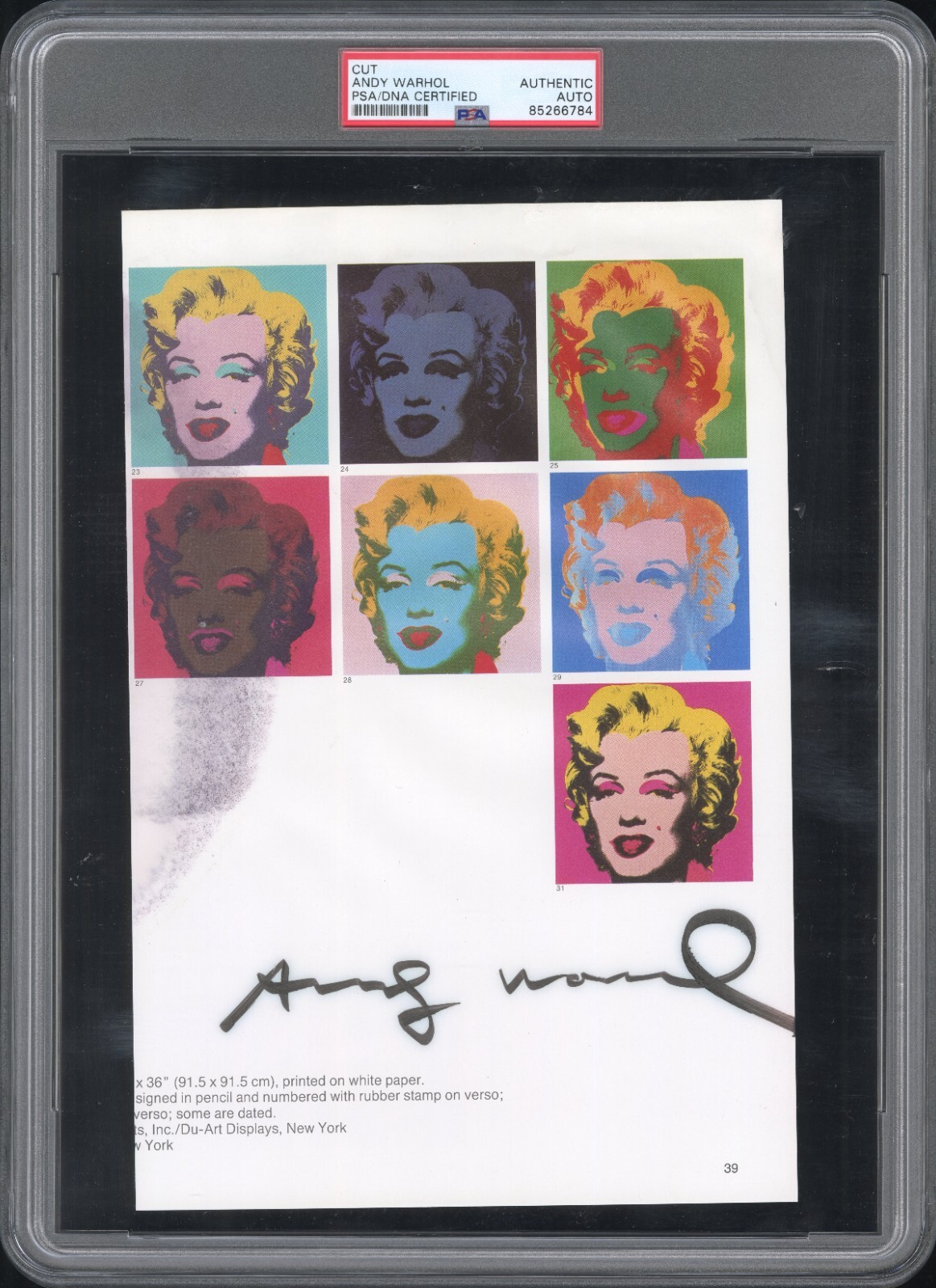 Andy Warhol ~ Signed Autographed Marilyn Monroe Portraits Page ~ PSA ...