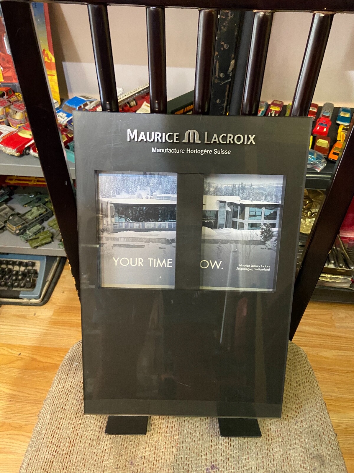 MAURICE LACROIX WATCH plastic, Wood & Metal Shop Display STAND | eBay