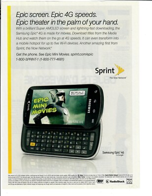 2010 Print Ad Samsung Epic Sprint Cell Phone Theater In The Palm Of ...