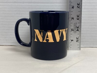 Navy Anchor Cobalt Blue Coffee Cup Mug Gold Logo Coloroll England Used ...