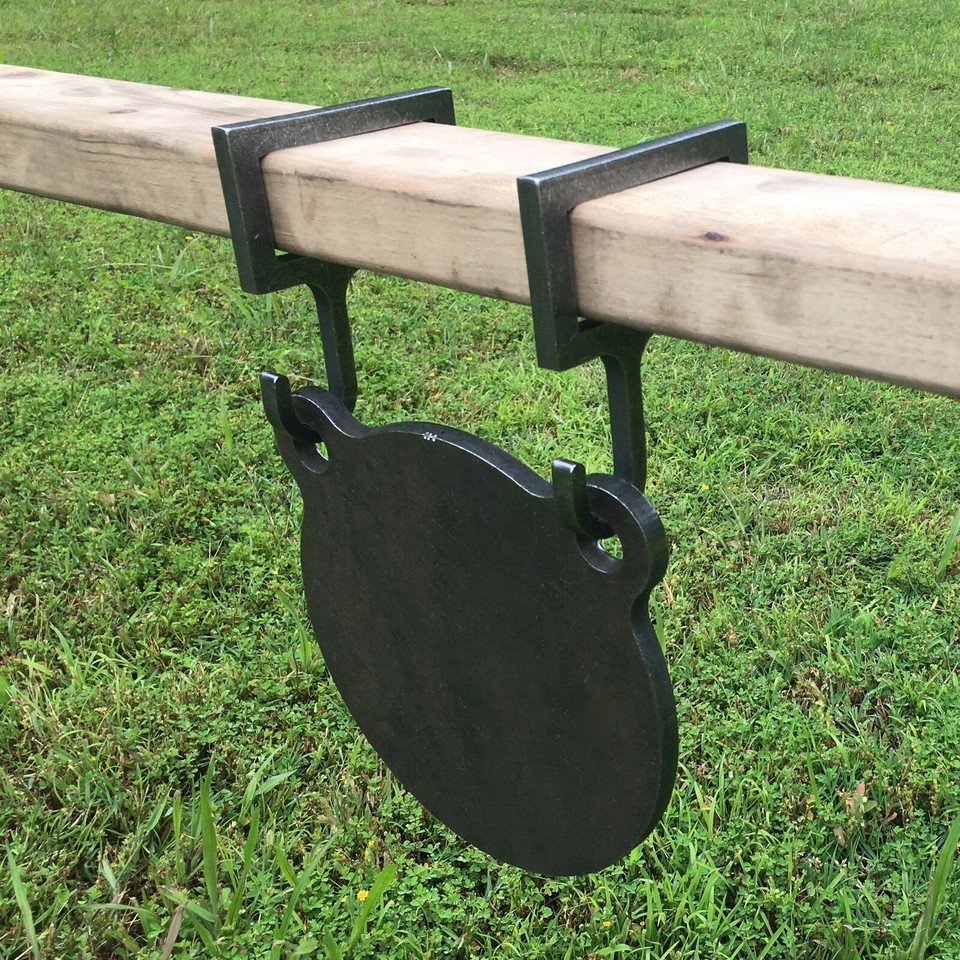 3/8" AR500 Steel Target 2pc Stand Bracket Mounts Wood 2x4 & 1" Pipe or ...