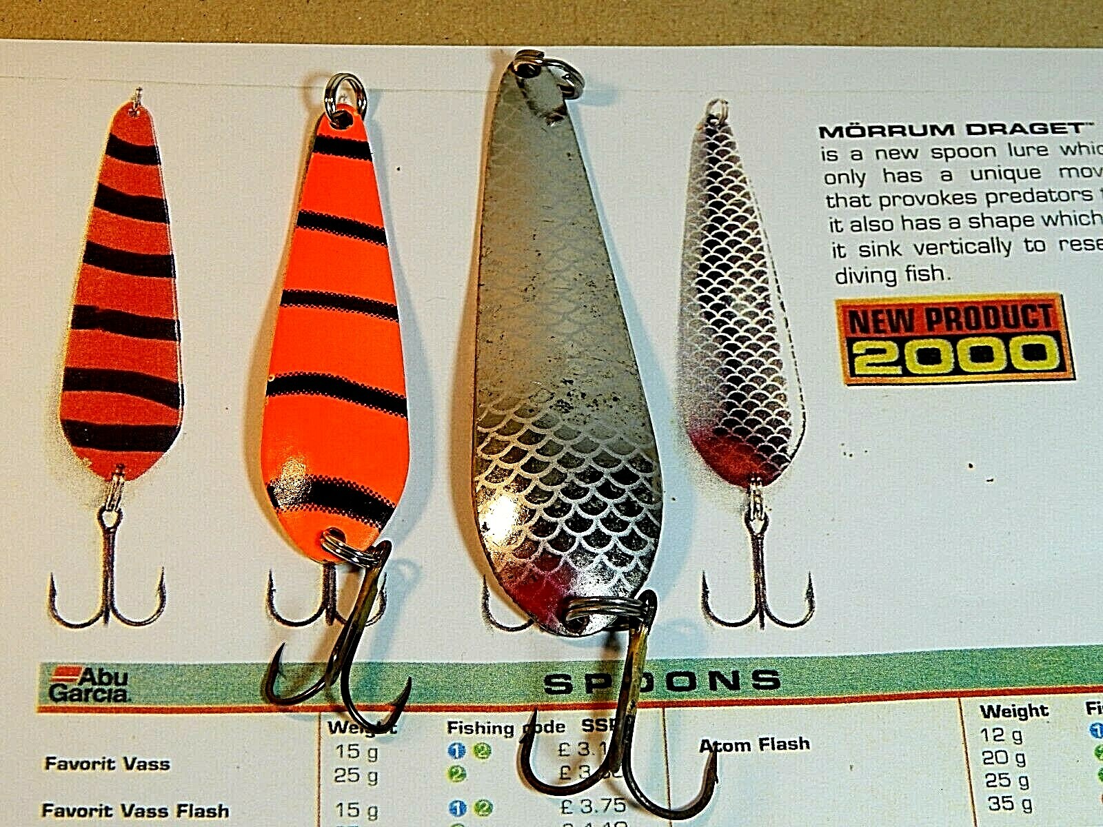 Two Y2K Millennium ABU Garcia Morrum Draget 20g/7cm&25g/9cm spoon lures ...