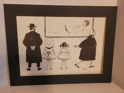 J. Herr Jewish Humor Artist Rabbi, Wife? and 2 Little Girls Signed RARE ...