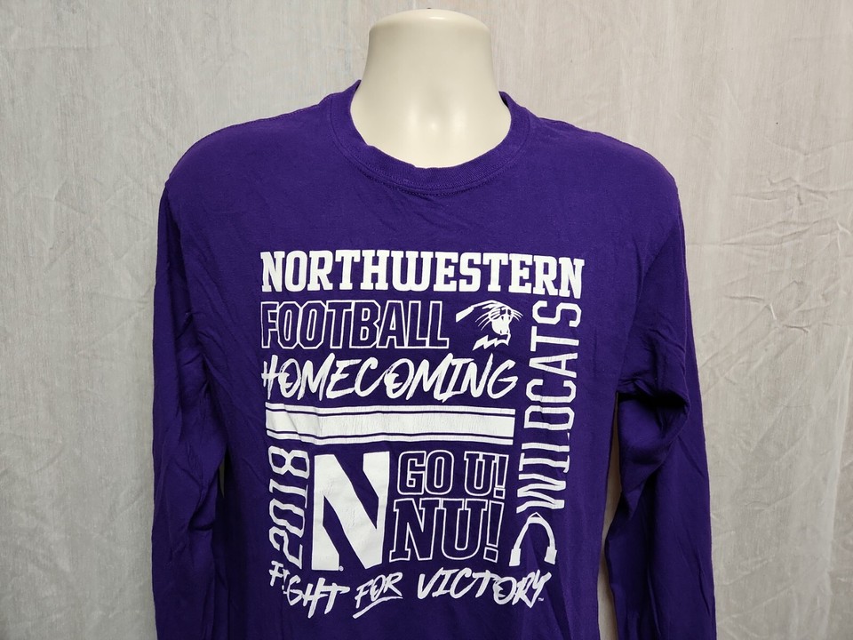 2018 Northwestern University Wildcats Football Adult Medium Purple LS ...