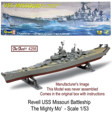 Revell USS Missouri Battleship The Mighty Mo' 1/53 Scale Model Kit ...