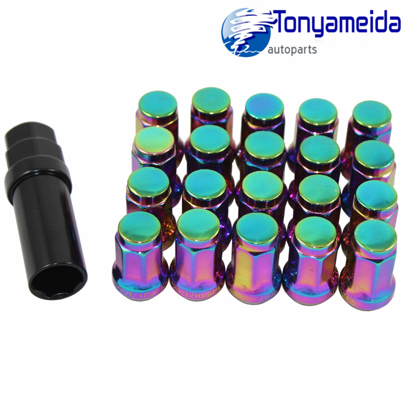 NEO Chrome Steel JDM Lug Nuts Heptagon M12x1.5 tuner For Honda civic EG ...