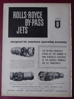2/1960 PUB ROLLS-ROYCE AIRCRAFT ENGINE CONWAY RB.141 RB.163 ORIGINAL AD ...
