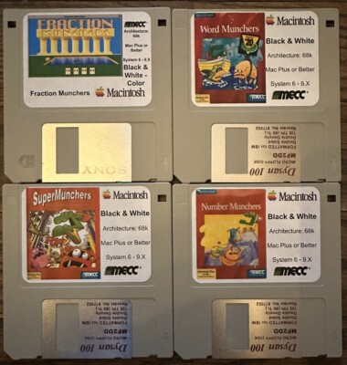 Vintage Apple Macintosh Games Number Super Word & Fraction Munchers ...