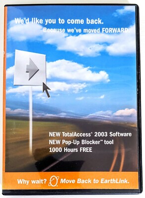EarthLink TotalAccess 2003 Install / Collectible Disc, Vintage ISP Sign ...