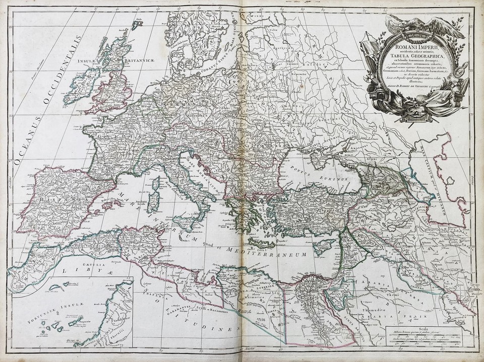Roman Empire Europe Italy Turkey Map Vaugondy 1752 | eBay