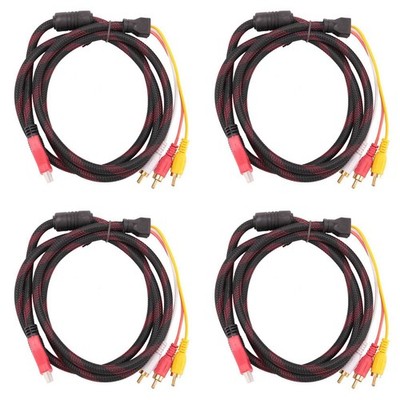 4X US 5Ft to 3 Video Audio AV Component Converter Adapter Cable for ...