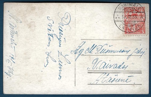 LATVIA: 1933 Christmas Postcard from MARIJMALE; Small Town | eBay