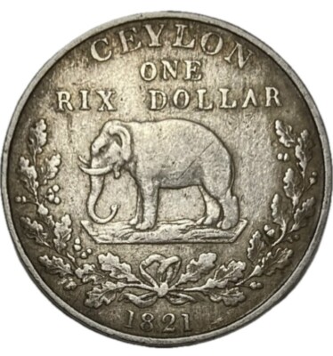 1821 Ceylon Rix Dollar SILVER - Scarce | eBay