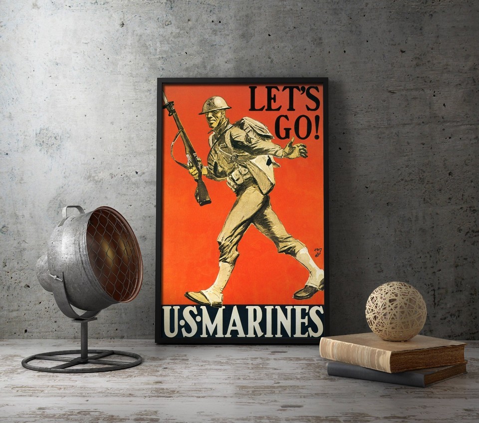 US Marine Corps Recruiting Poster - WW2 American Propaganda Poster, US ...