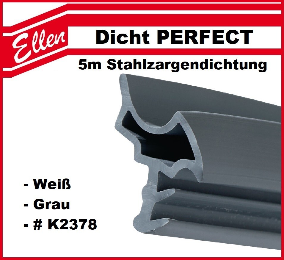 ELLEN K2378 5m Türdichtung W-PVC Stahlzargendichtung zum Einstecken ...