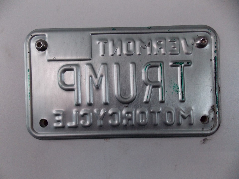 TRUMP Vermont motorcycle license plate | eBay