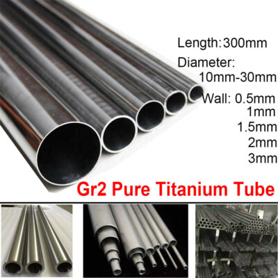 0.5/1/1.5/2/3mm 12" 300mm Gr2 Titanium Tube Ti Pipe OD 10-30mm High ...