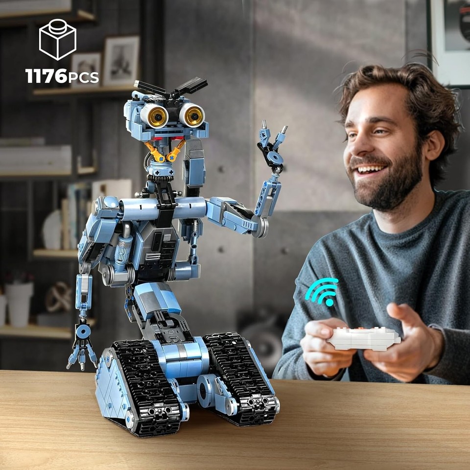 1176 Pieces Johnny 5 Robot Building Set with Remote Control, Short ...