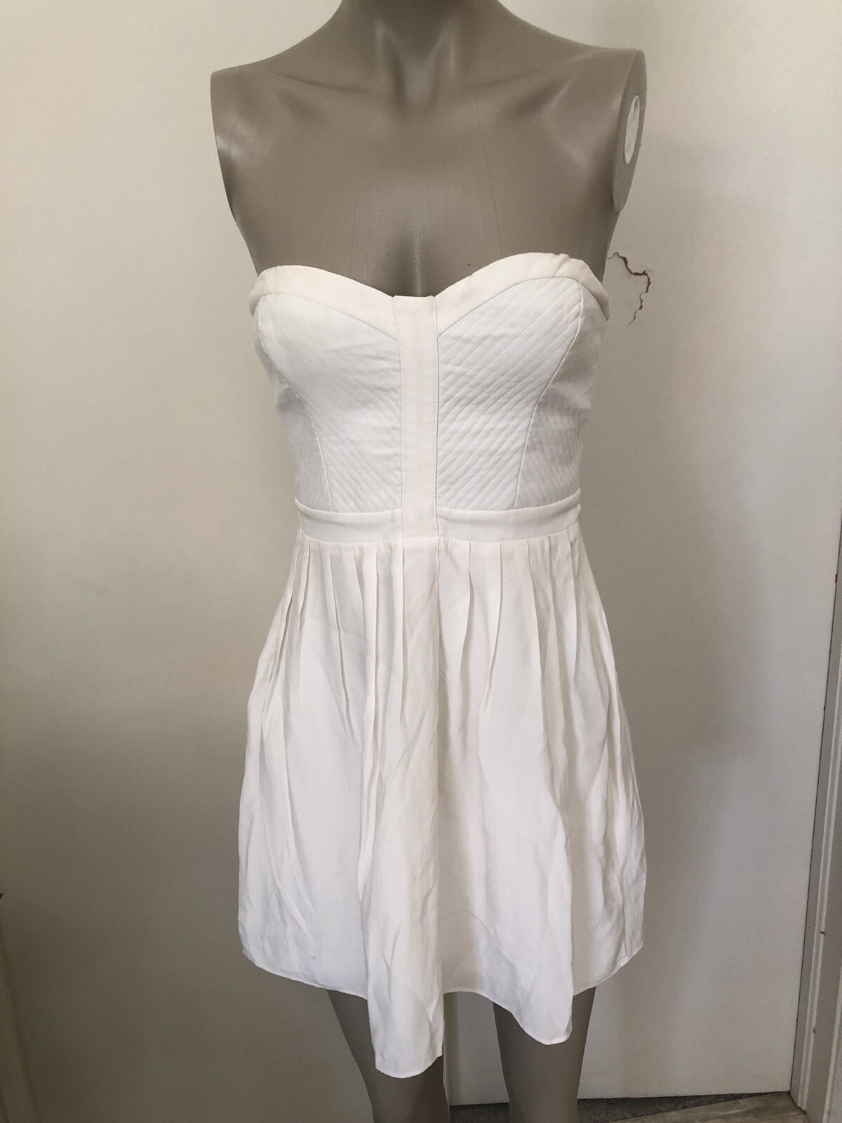 Parker Ivory Cream Silk Bustier bandeau Top Mini Dres… - Gem