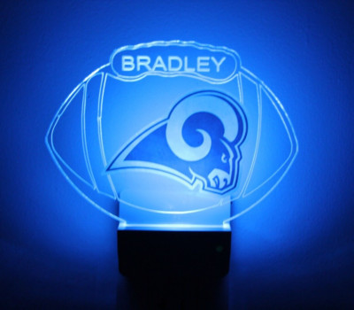 St. Louis Rams NFL Night Light Personalize LED Plug In, With Dusk to ...