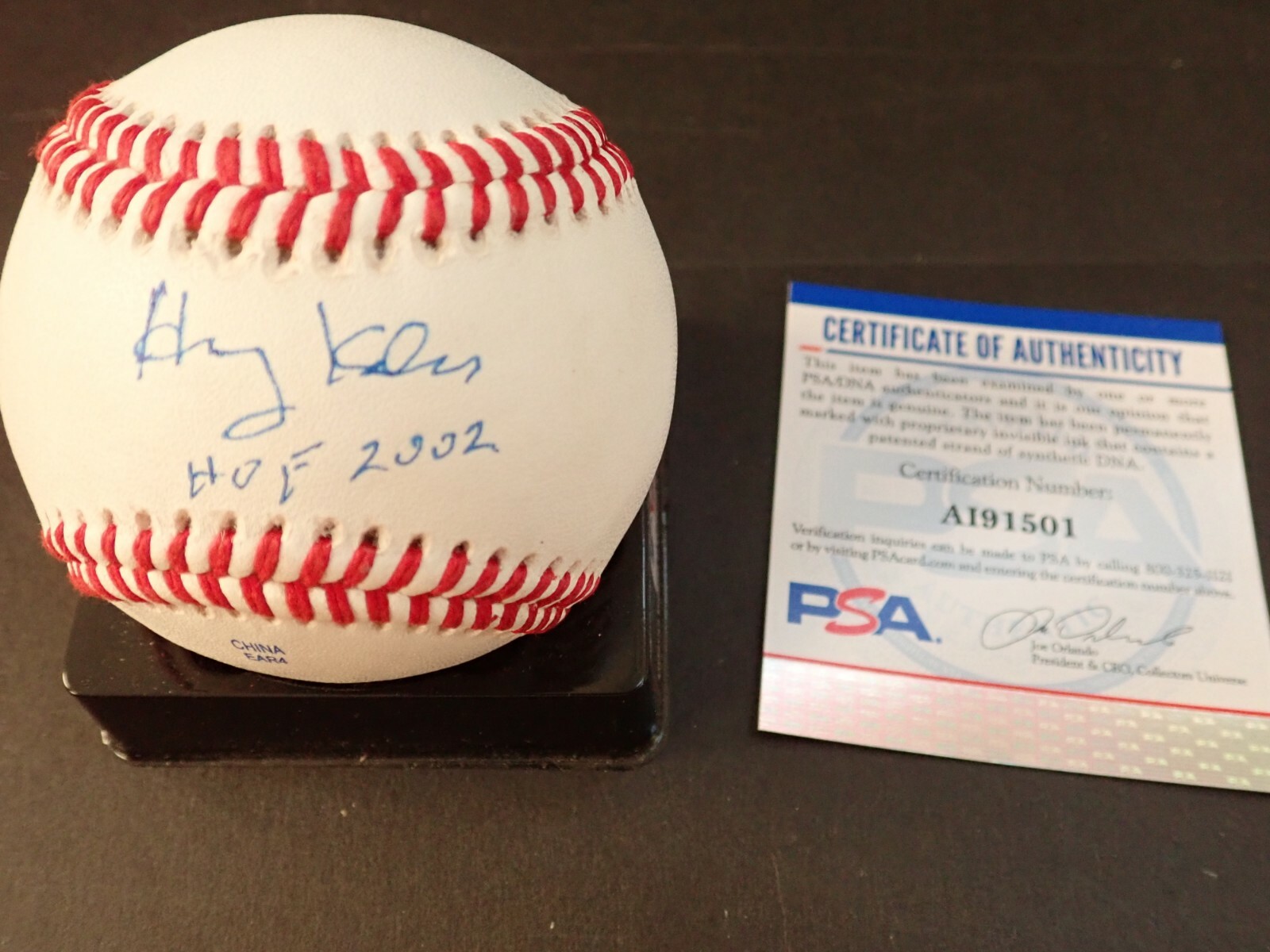 HARRY KALAS SIGNED "HOF 2002" BASEBALL PSA CERT #AI91501 | eBay