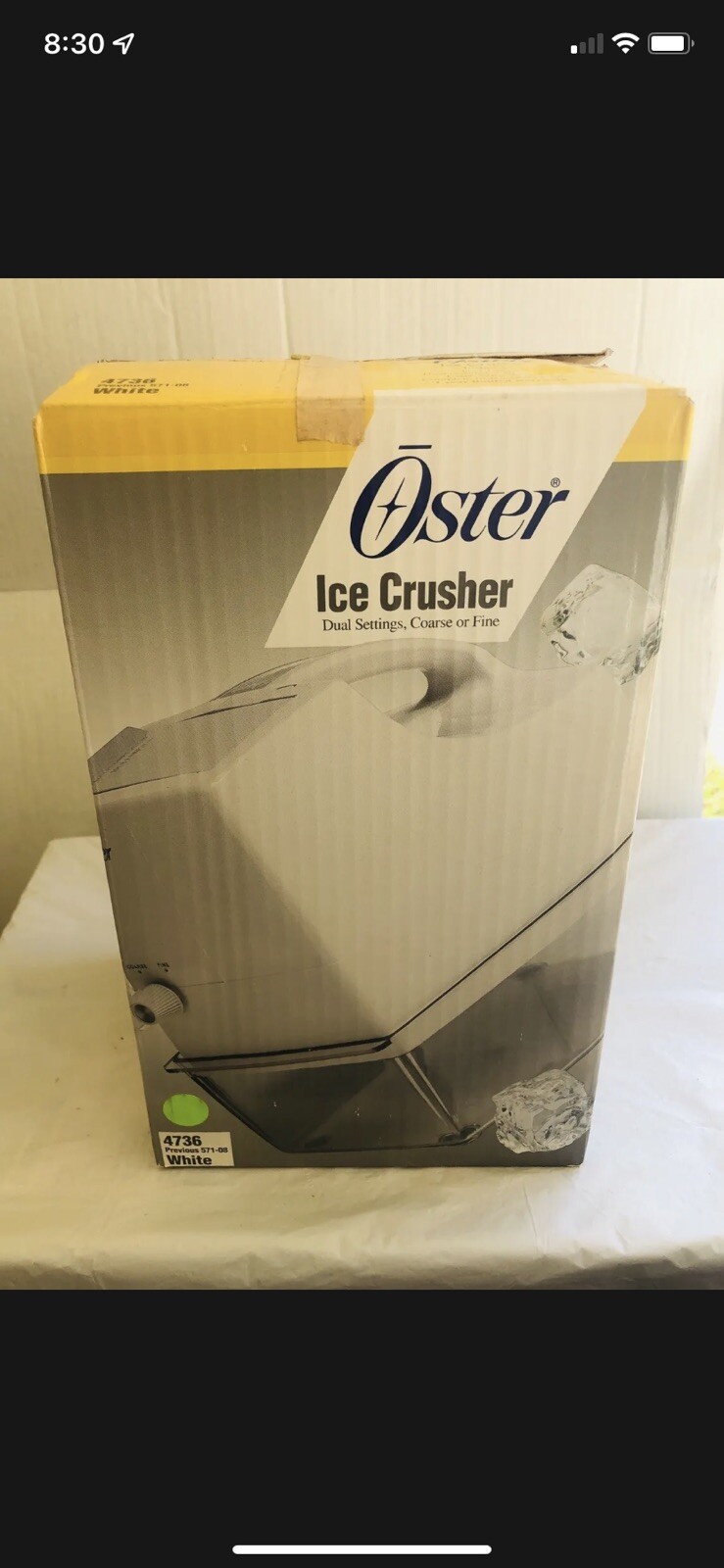 Oster Ice Crusher Dual Settings Model 4736 Continuous Feed White for ...