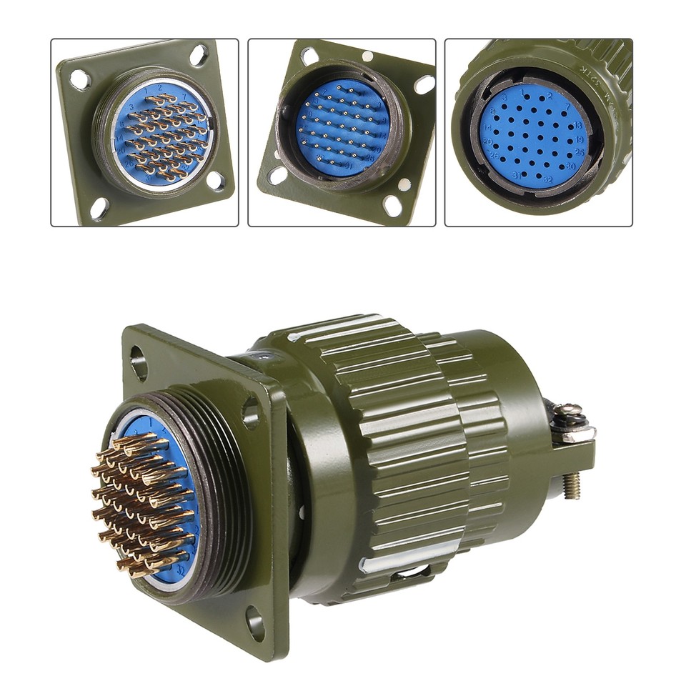 Aviation Wire Connector Male 5A Circular Connector 32 Pin 28mm Army ...