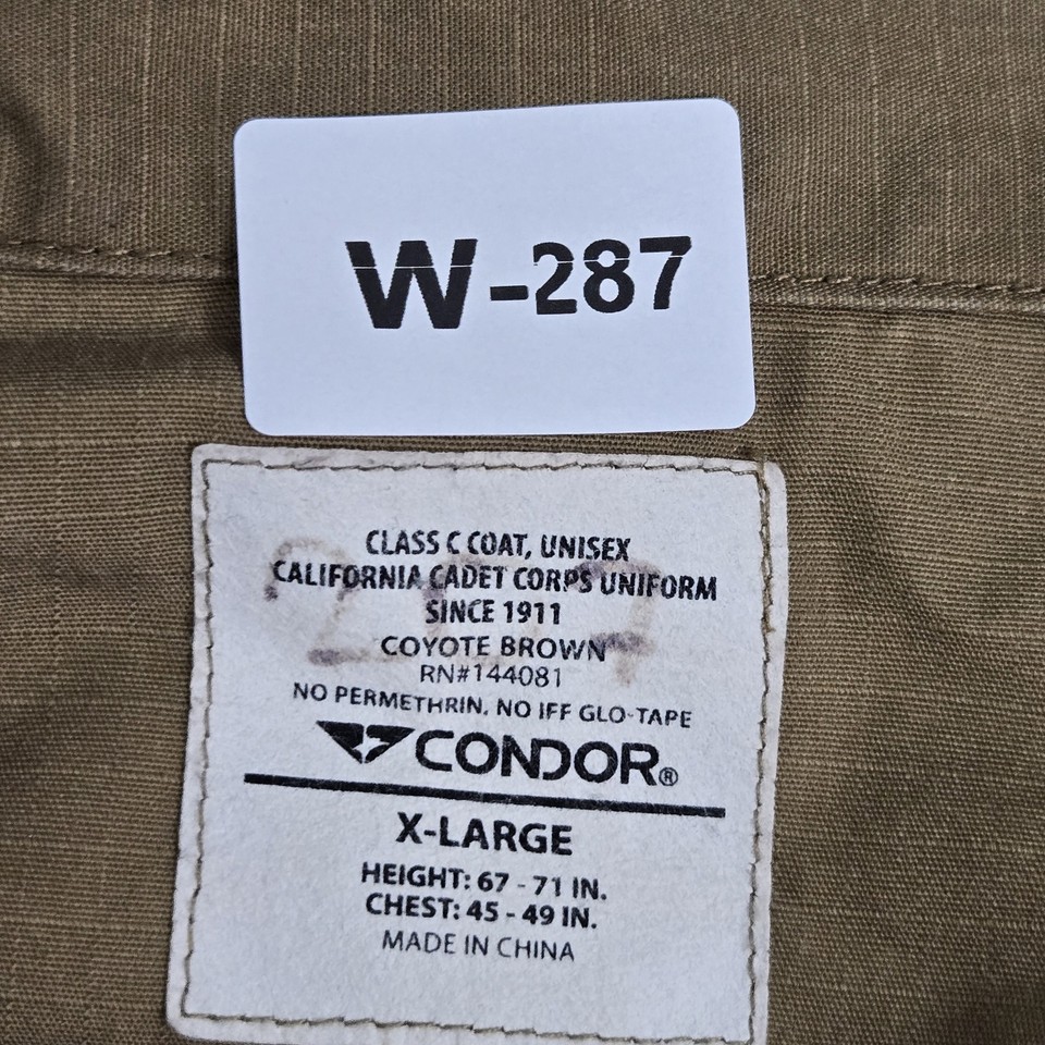 Condor Men Jacket X-LARGE Coyote Brown Military Button Class C Codet | eBay