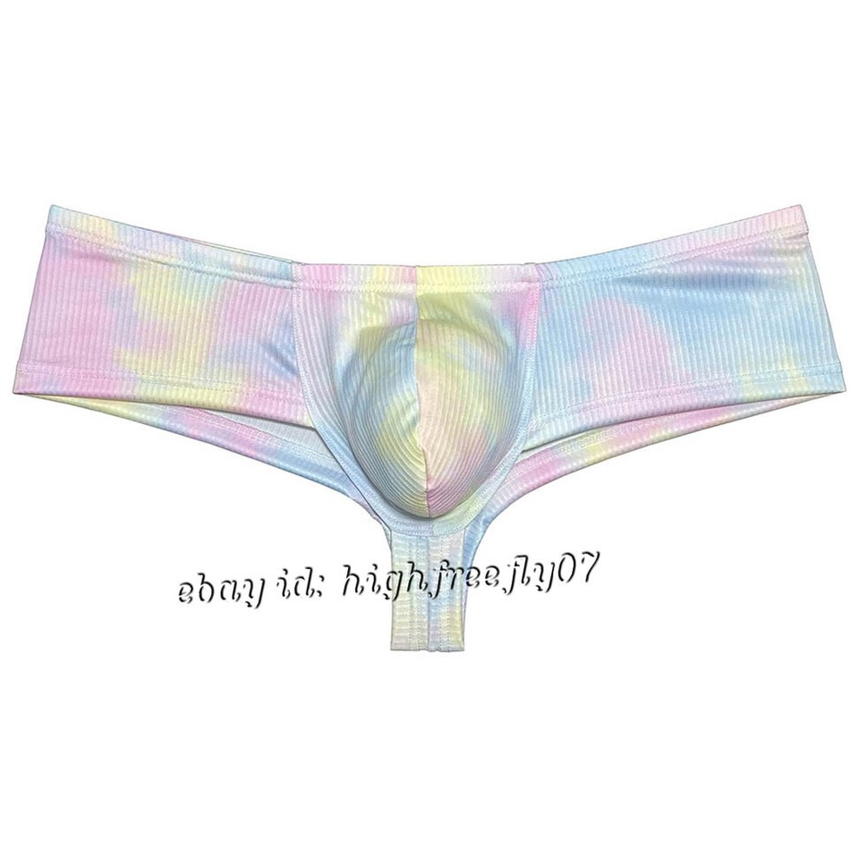 Men's High Cut Cheeky Brief Pouch Underwear Male Boy Shorts Mini Cheeky ...