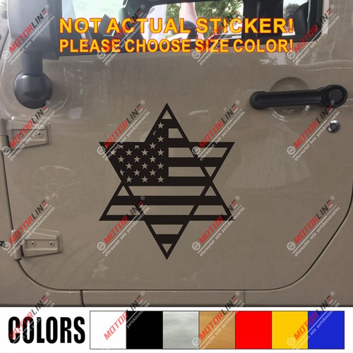 Magen David Star USA American Flag Decal Sticker Car Vinyl Israel Jew ...