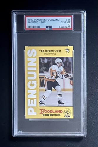 1990 PENGUINS FOODLAND #11 JAROMIR JAGR RC ROOKIE PSA 10 GEM MINT POP ...