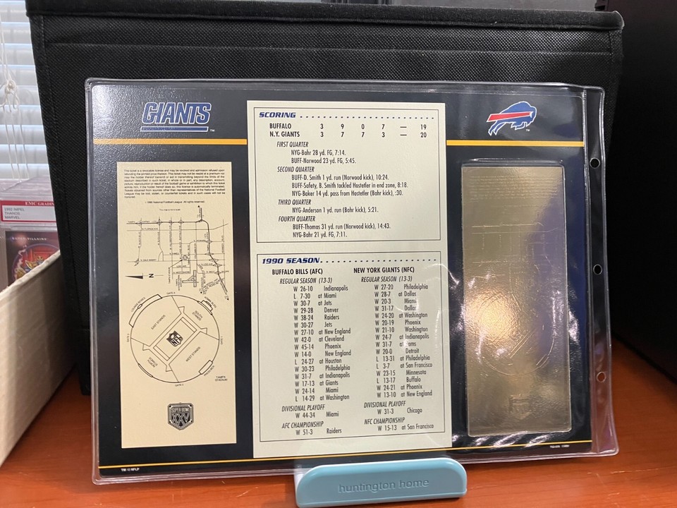 SUPER BOWL 25 GIANTS vs BILLS ~ NFL 22 KT GOLD SB XXV TICKET ~ Willabee ...