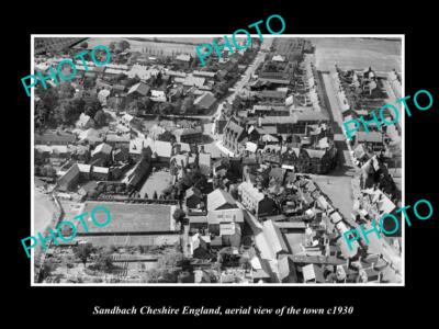 OLD 6 X 4 HISTORIC PHOTO OF SANDBACH ENGLAND AERIAL VIEW OF THE TOWN ...